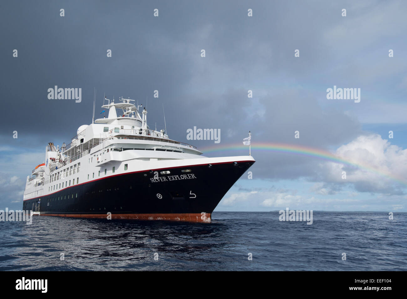 Fiji, Southern Lau Group, Island of Fulanga. Silverseas expedition ship ...