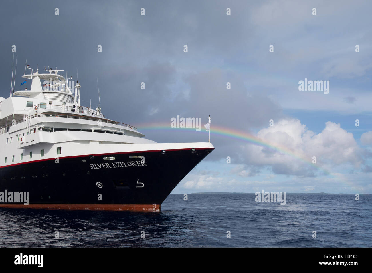 Fiji, Southern Lau Group, Island of Fulanga. Silverseas expedition ship ...