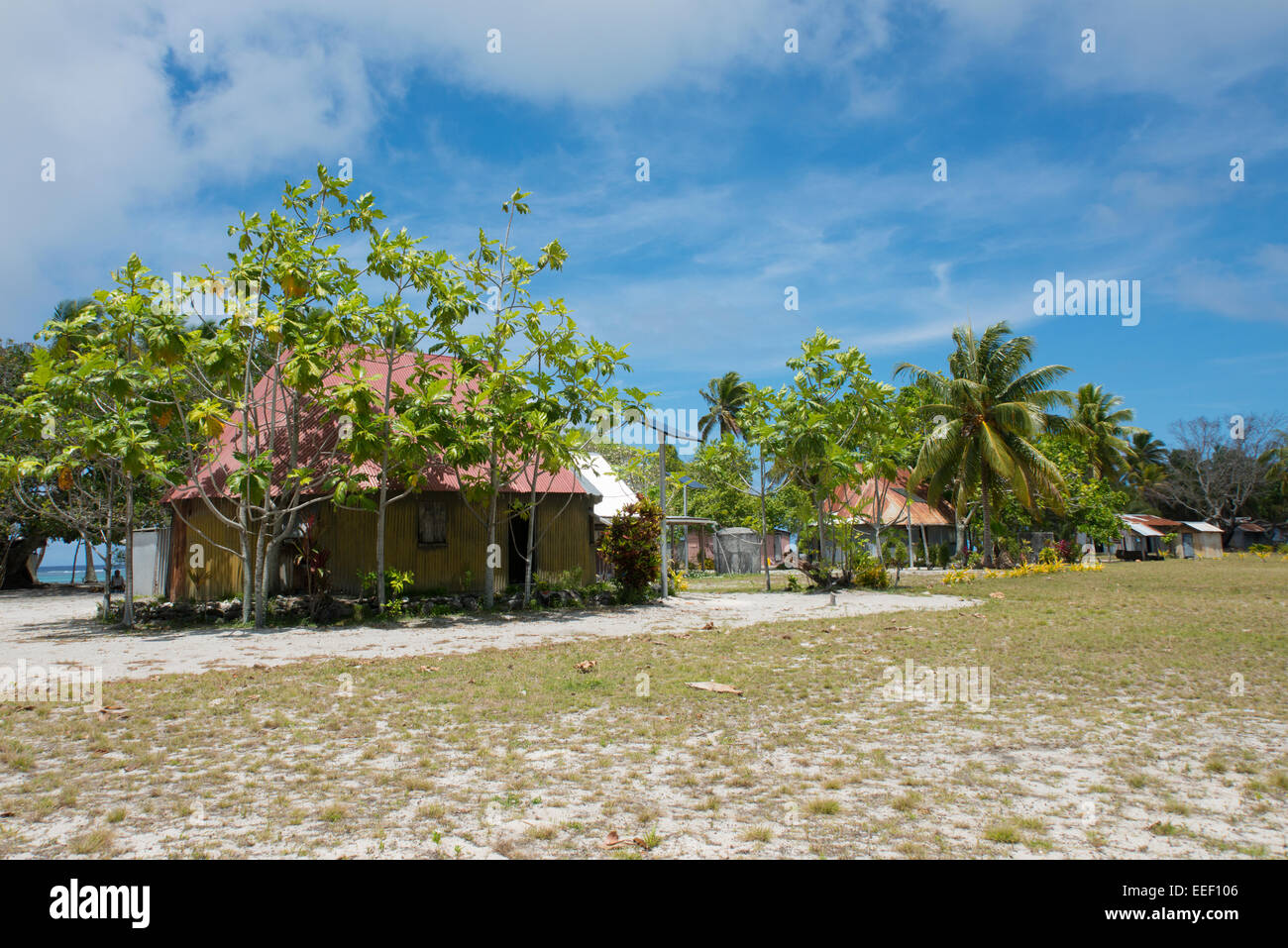 Fiji, Southern Lau Group, Island of Fulanga. Village of Fulanga ...