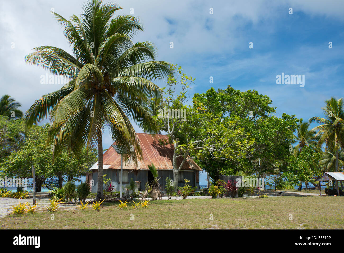 Fiji, Southern Lau Group, Island of Fulanga. Village of Fulanga ...