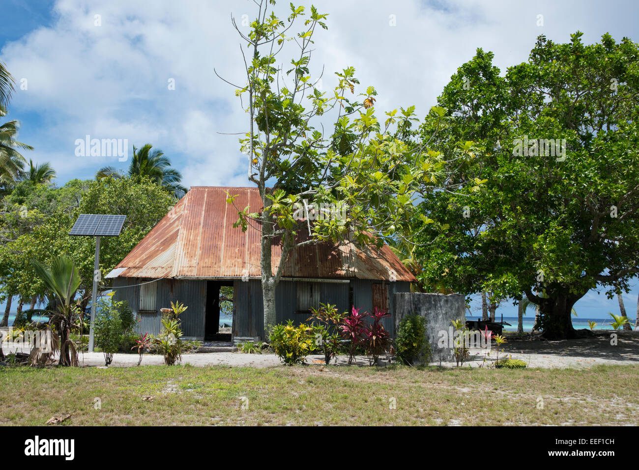 Fiji, Southern Lau Group, Island of Fulanga. Village of Fulanga ...