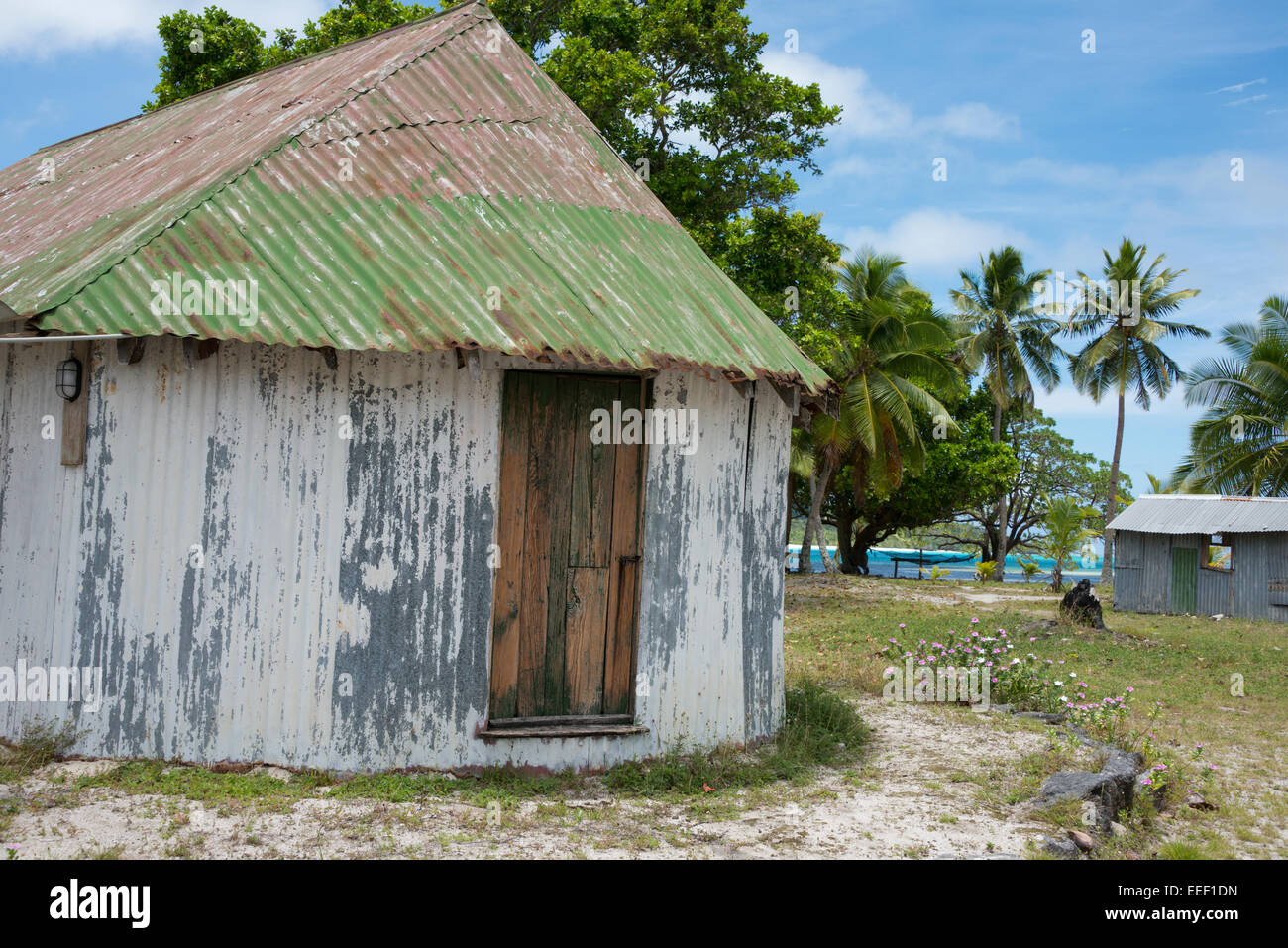 Fiji, Southern Lau Group, Island of Fulanga. Village of Fulanga ...