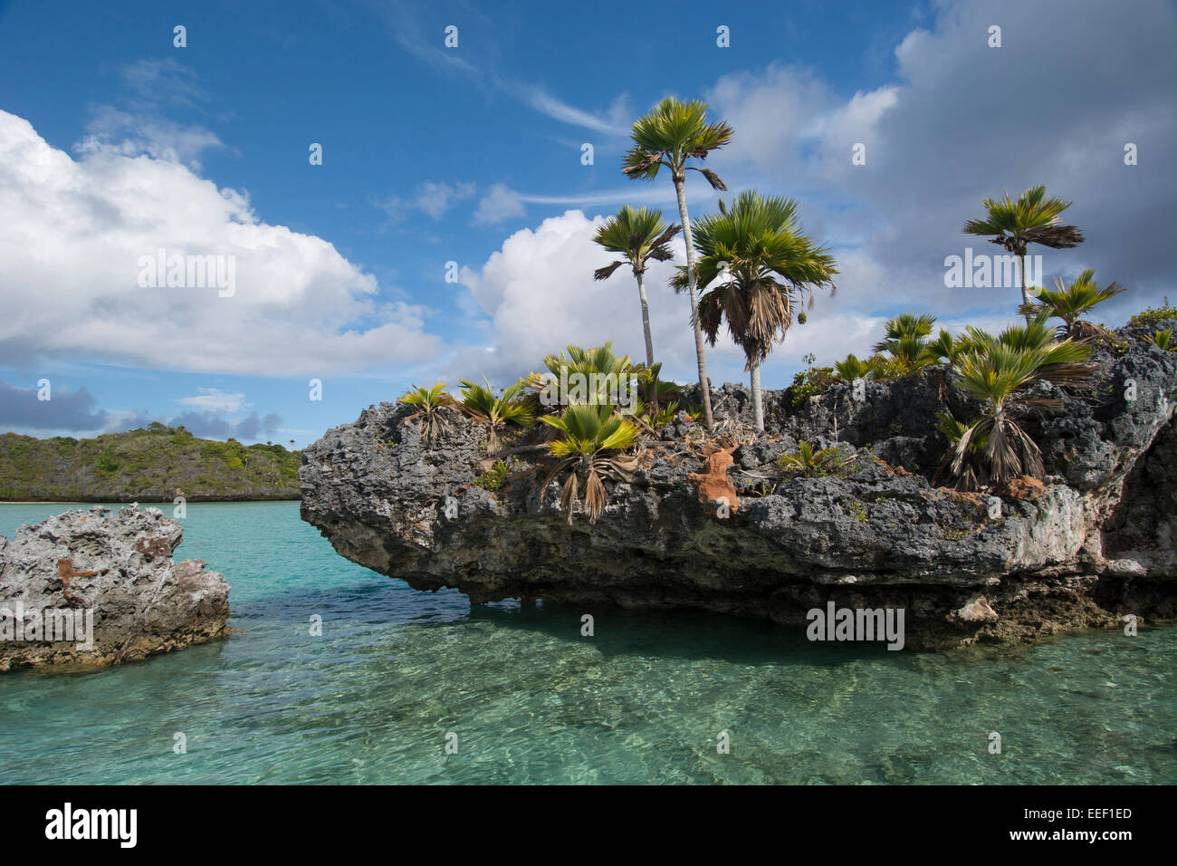 Fiji, Southern Lau Group, Island of Fulanga. Scenic lagoon located ...