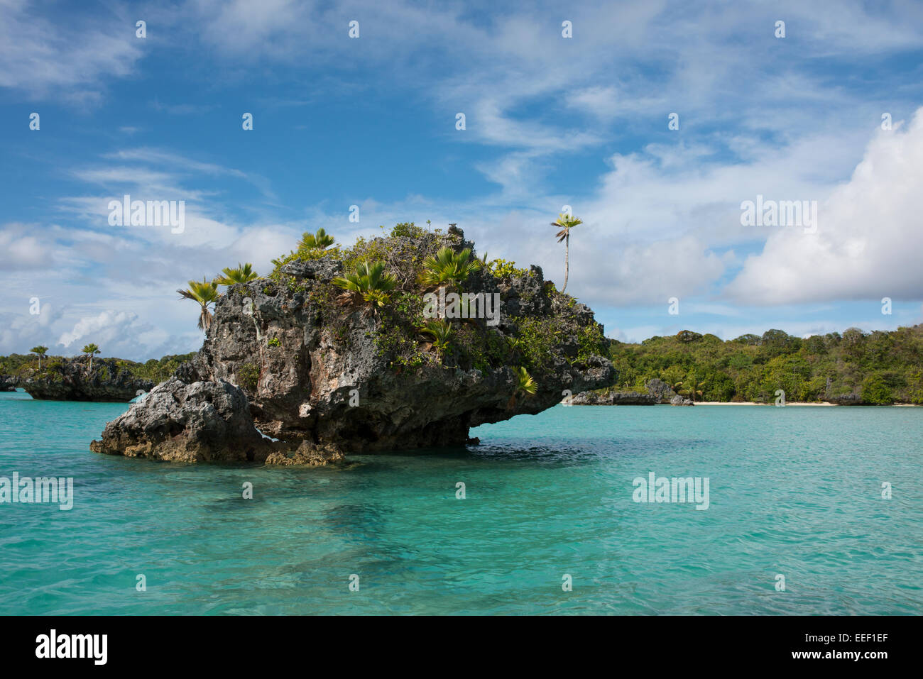 Fiji, Southern Lau Group, Island of Fulanga. Scenic lagoon located ...