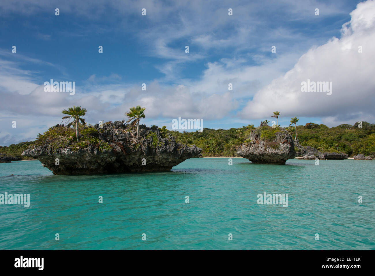 Fiji, Southern Lau Group, Island of Fulanga. Scenic lagoon located ...