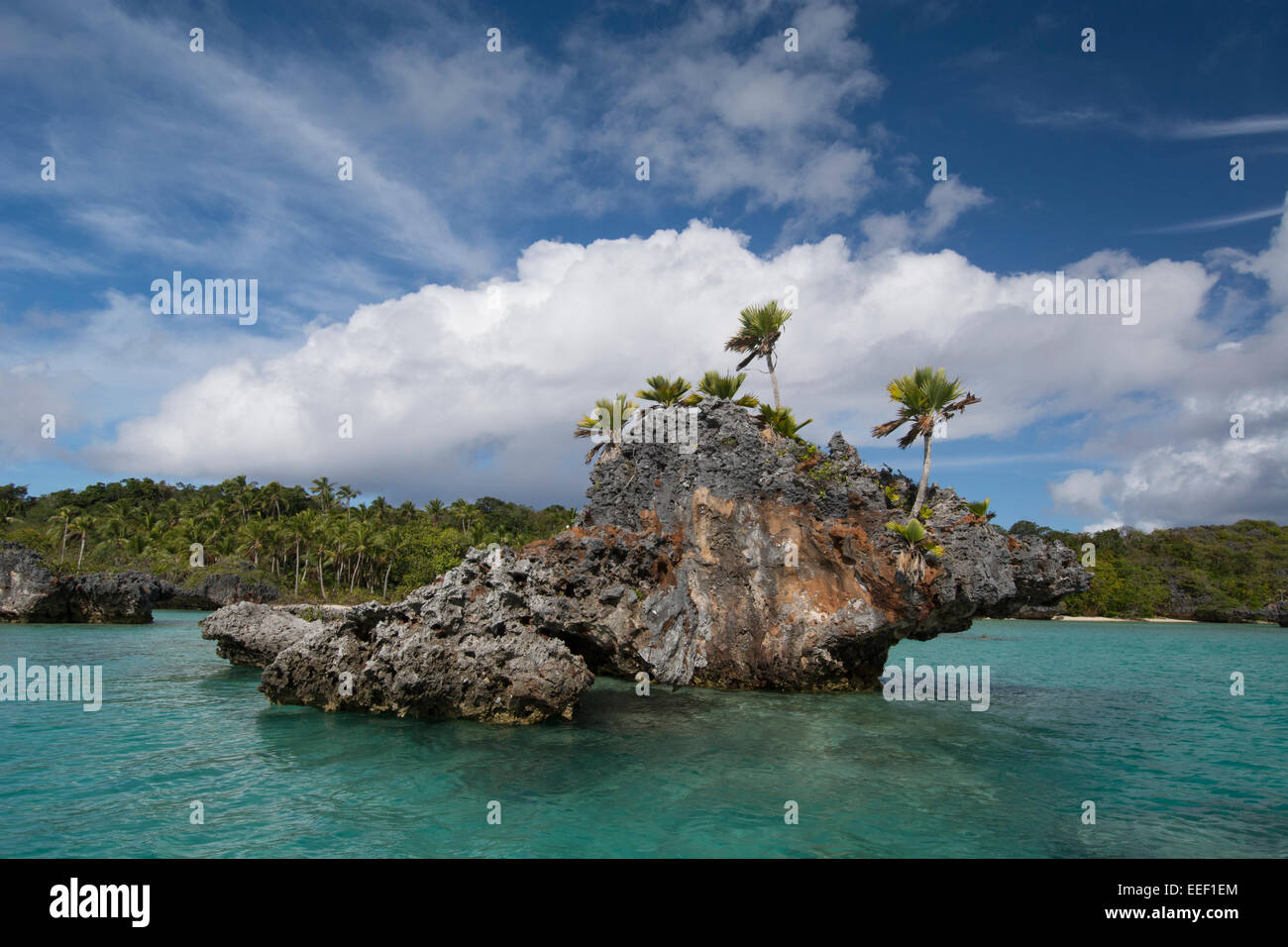 Fiji, Southern Lau Group, Island of Fulanga. Scenic lagoon located ...