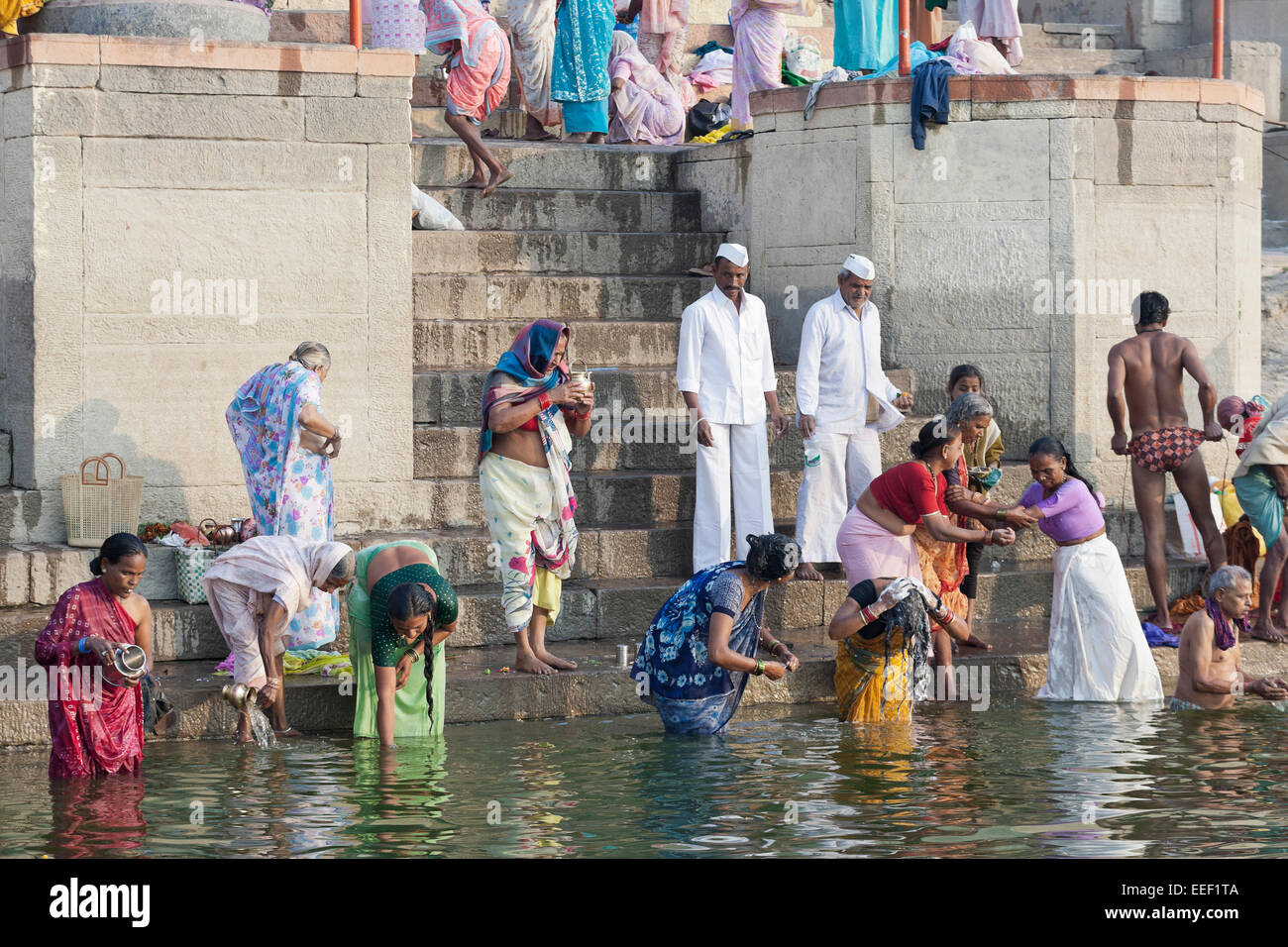Women bathing in river hi-res stock photography and images - Alamy