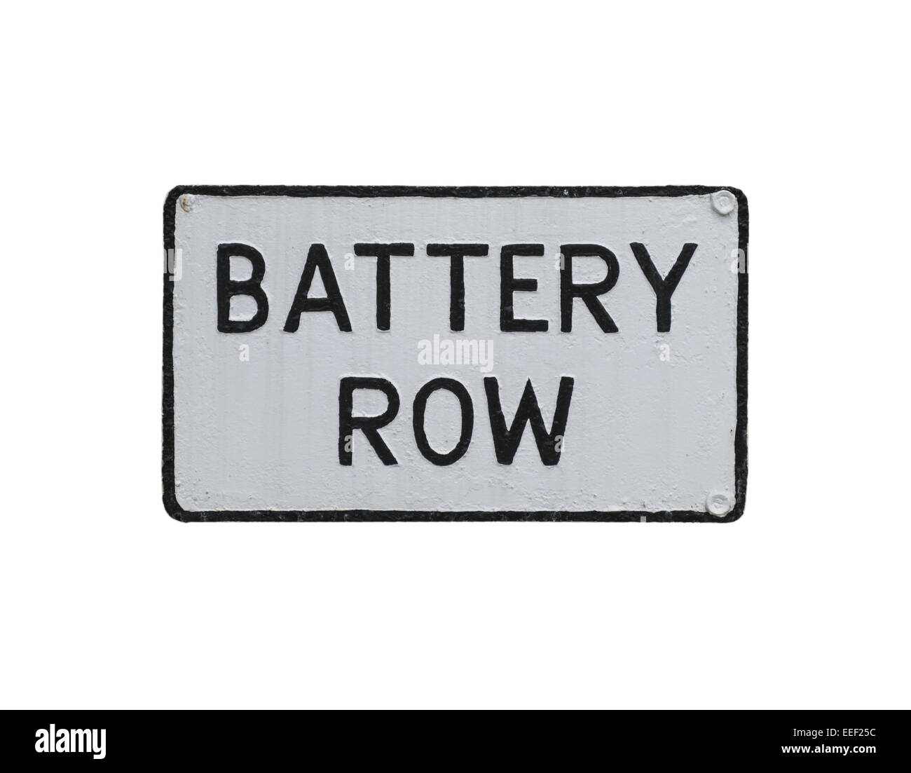 Battery Row - street / road name cut-out Stock Photo - Alamy