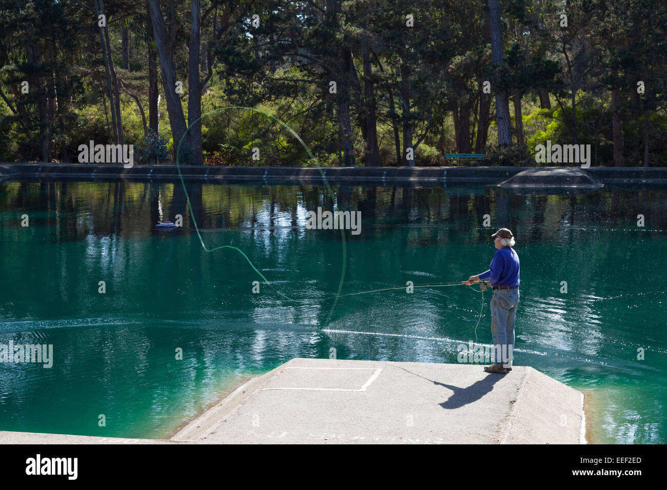 Man practicing at the fly casting pools in Golden Gate Park - San ...