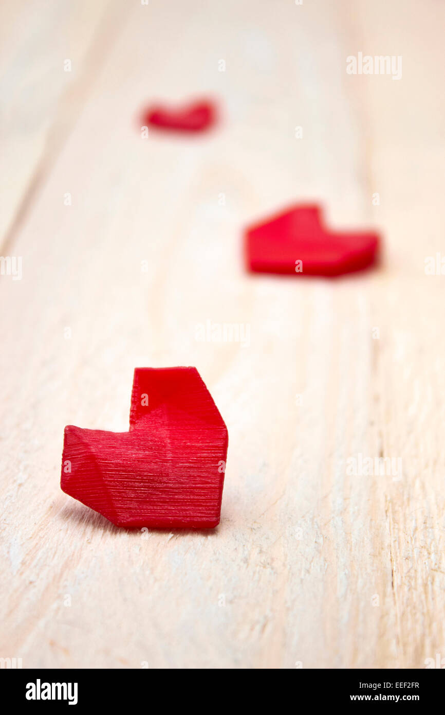 Red 3d printed heart waiting for Valentine, template Stock Photo - Alamy