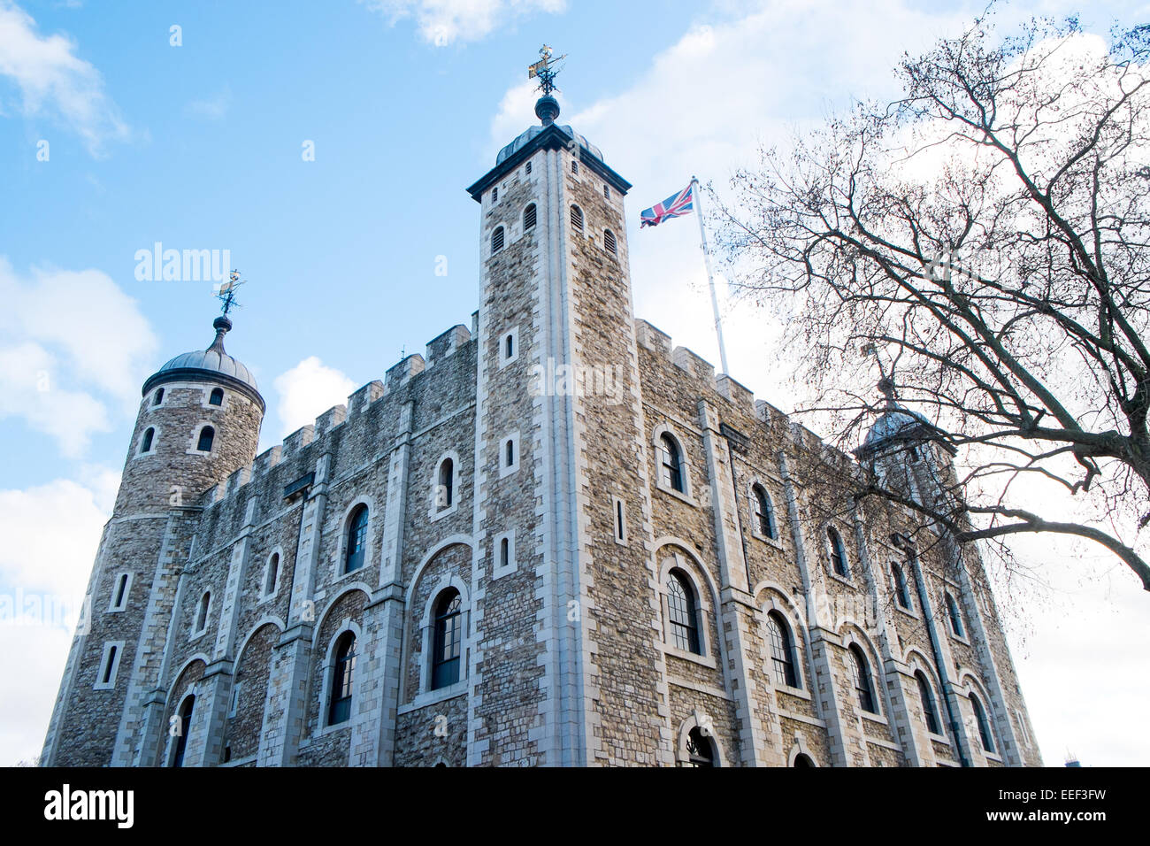 White Tower the central tower of Tower of London, medieval castle keep ...