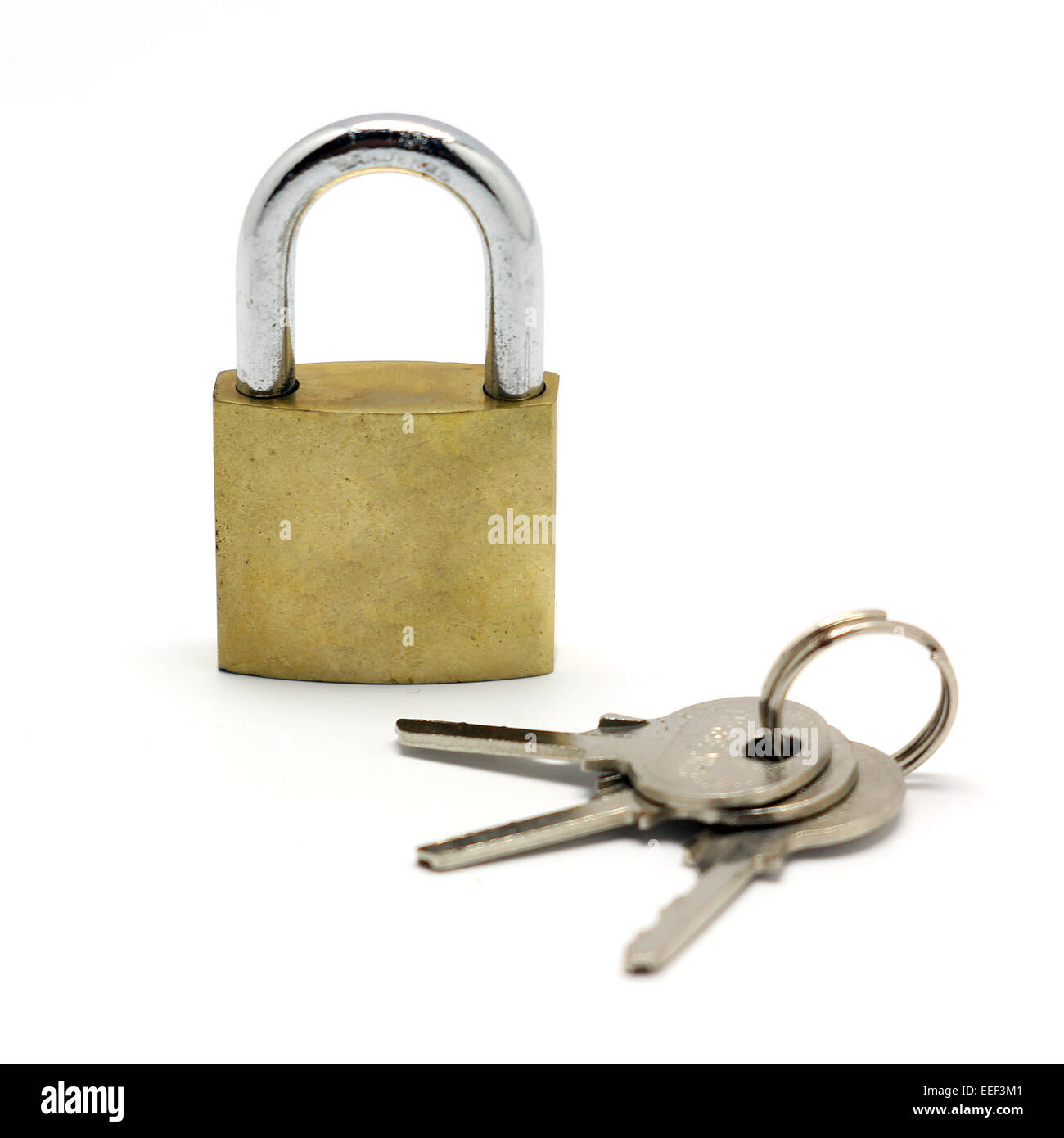 lock and key isolated on white background Stock Photo - Alamy