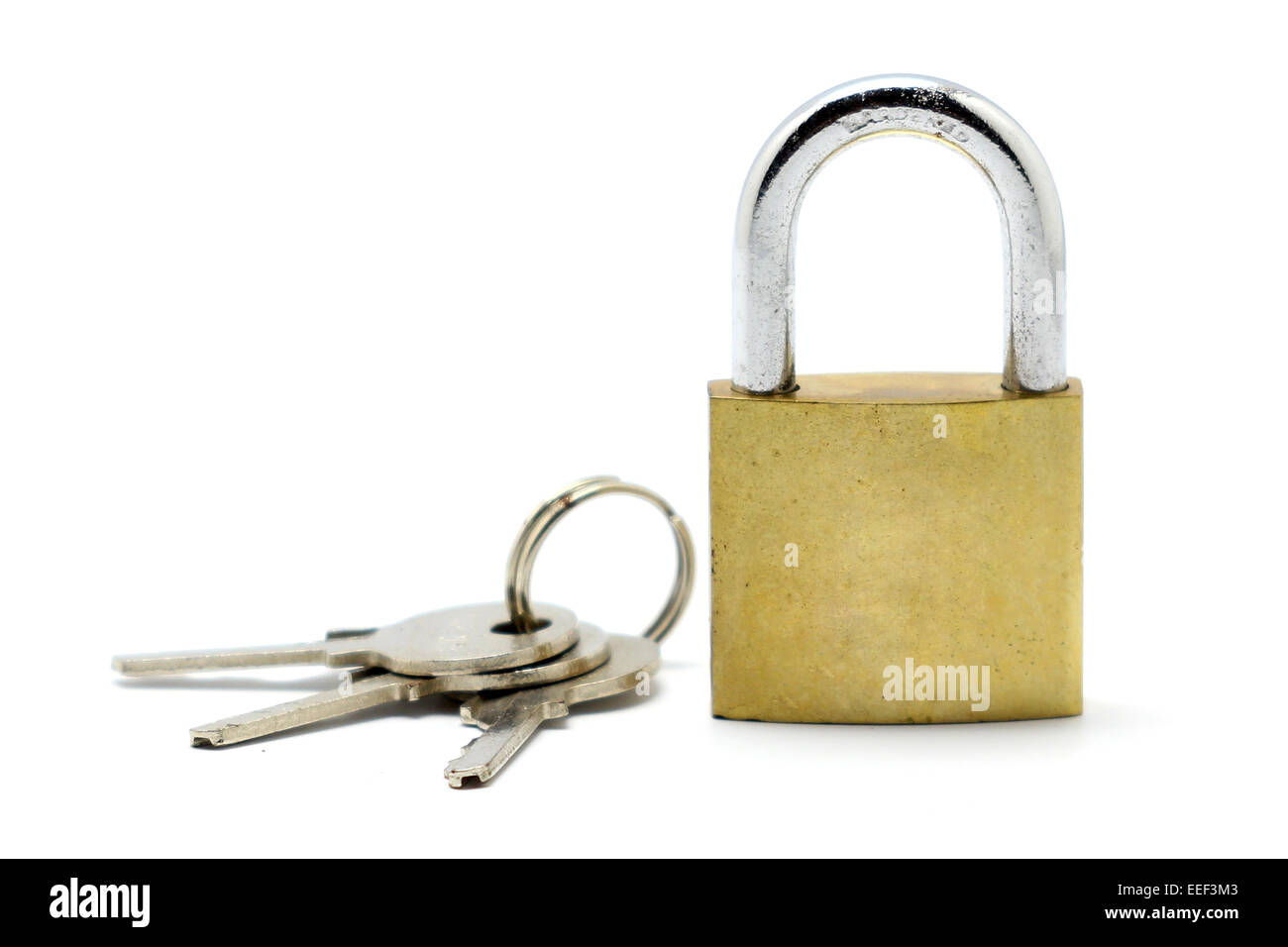 lock and key isolated on white background Stock Photo - Alamy