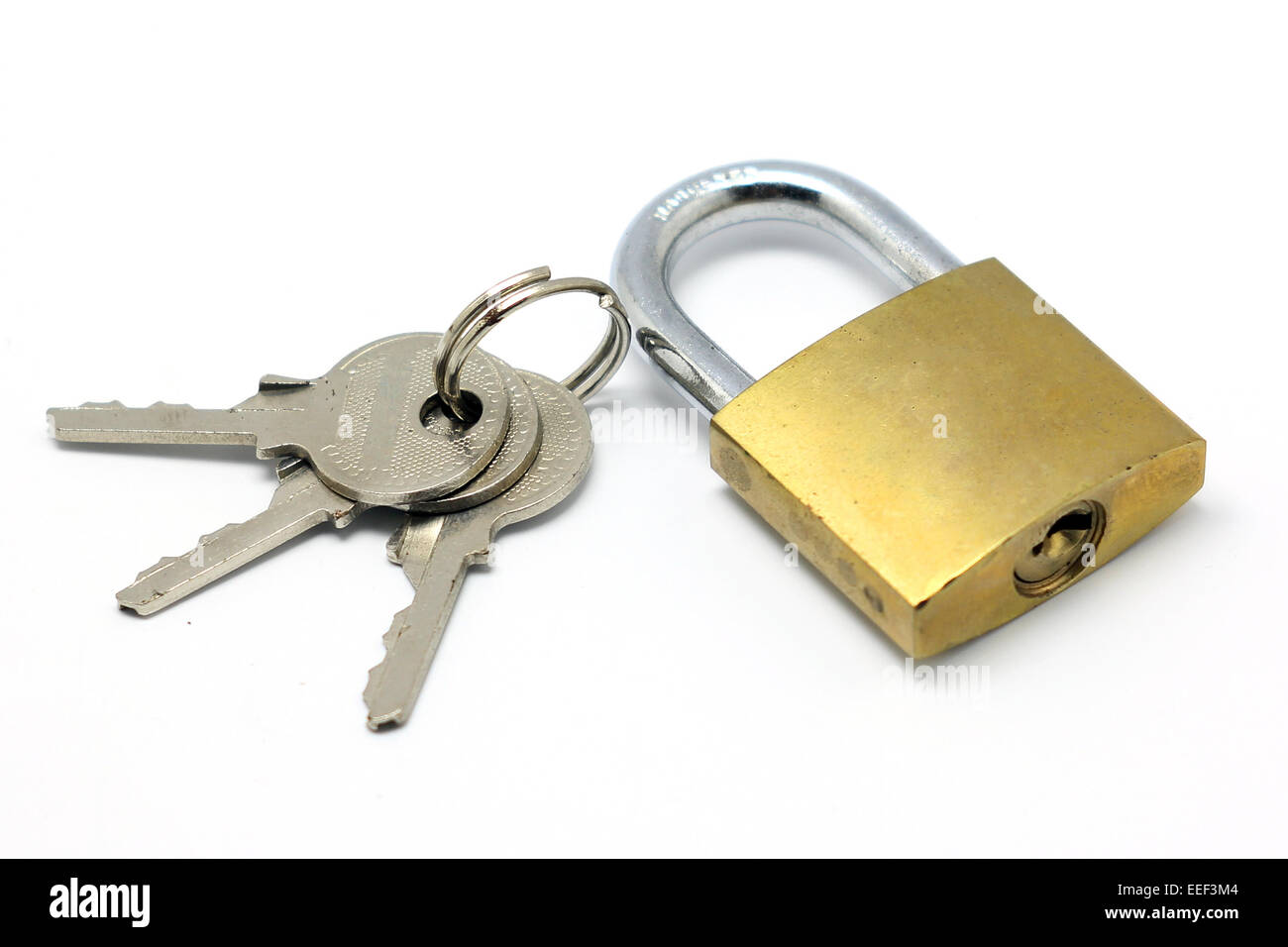 lock and key isolated on white background Stock Photo - Alamy