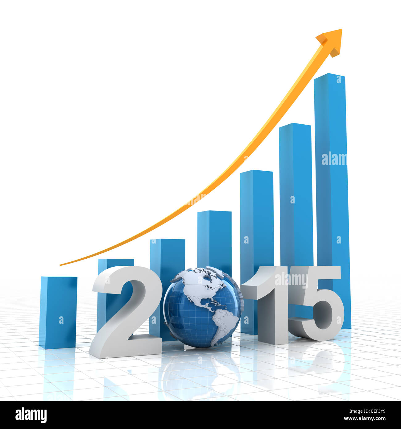2015 global growth, 3d render Stock Photo - Alamy