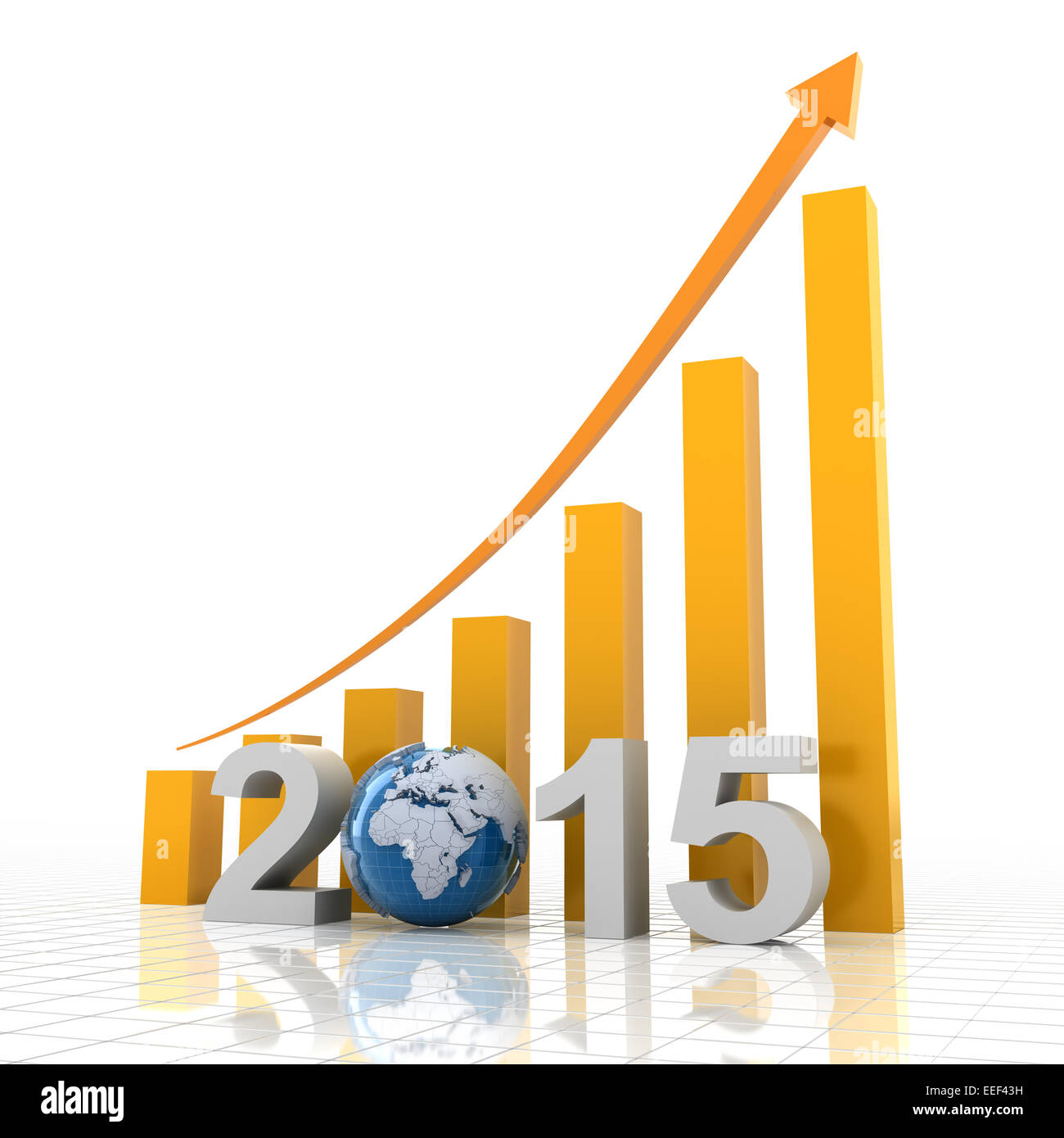 2015 global growth, 3d render Stock Photo - Alamy