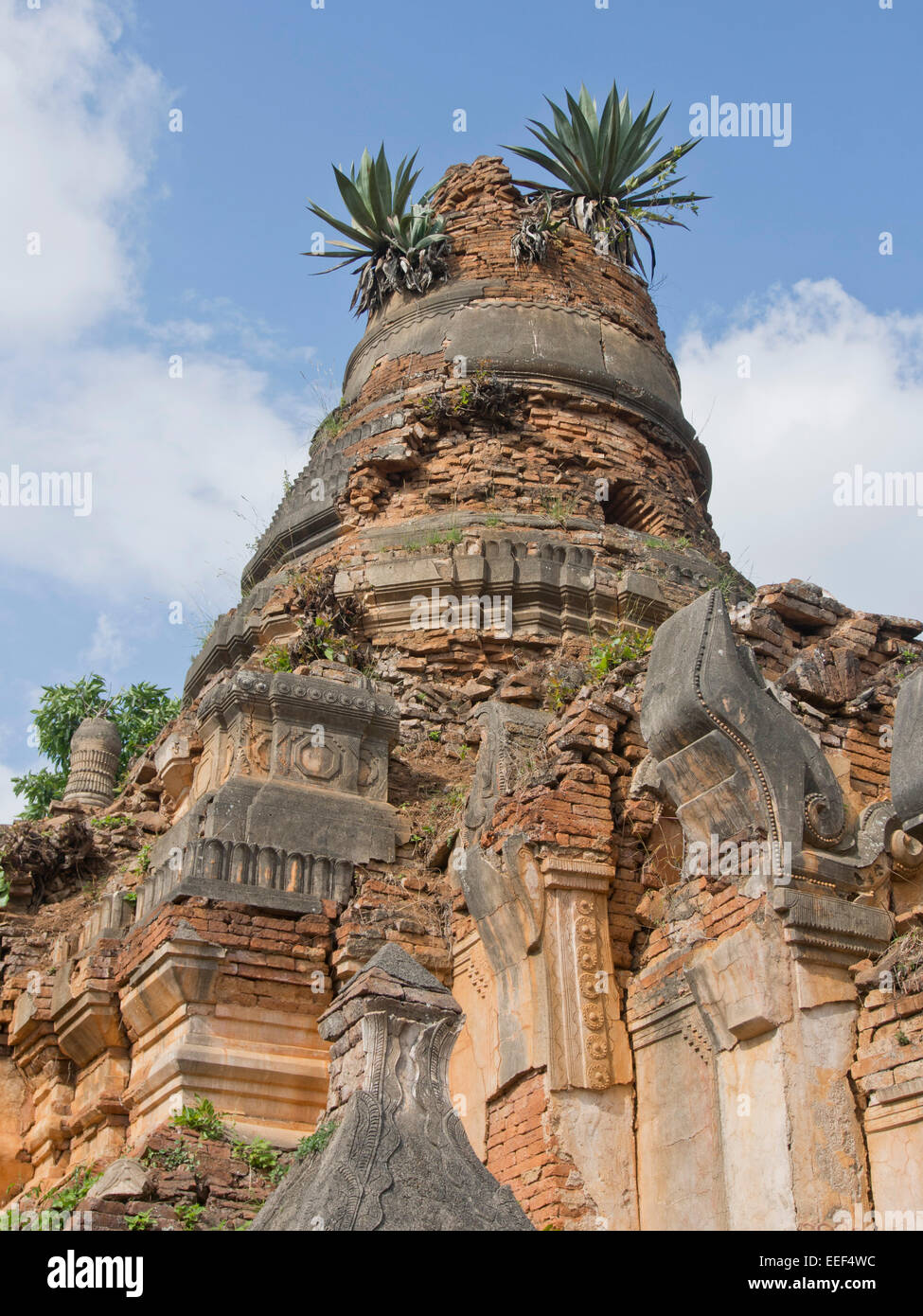 Old Buddhist temples in the Inle lake region, Shan state, Myanmar Stock ...