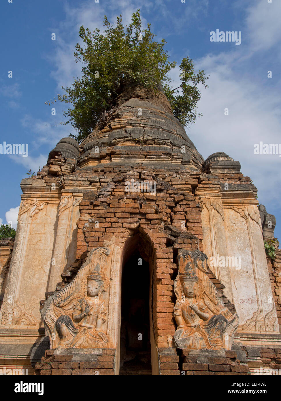 Old Buddhist temples in the Inle lake region, Shan state, Myanmar Stock ...