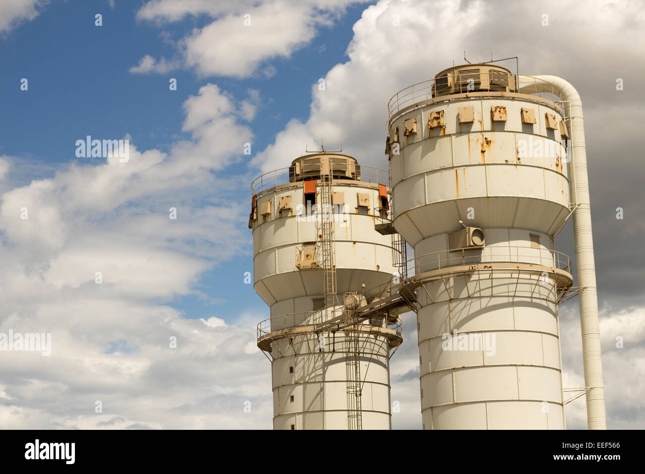 Silo abandoned of the factory closed Stock Photo - Alamy