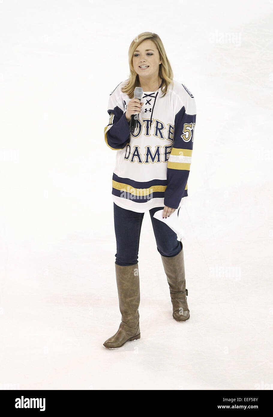 South Bend, Indiana, USA. 16th Jan, 2015. ABC 57 Meteorologist Jackie ...