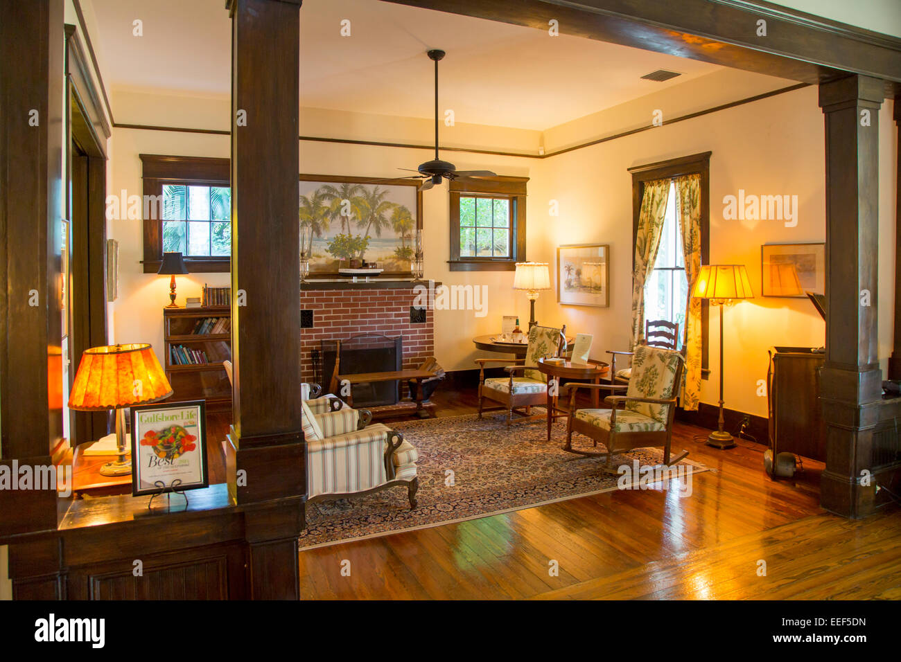 Interior of historic Palm Cottage b. 1895 - now home to the Naples ...