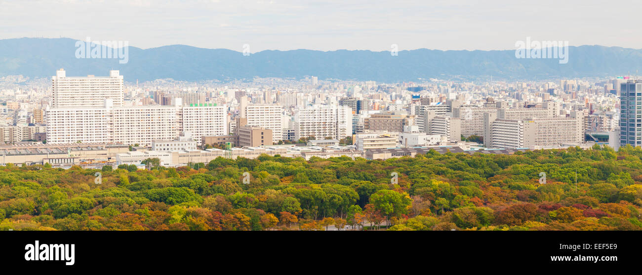 Panoramic view of Osaka city, Japan Stock Photo - Alamy