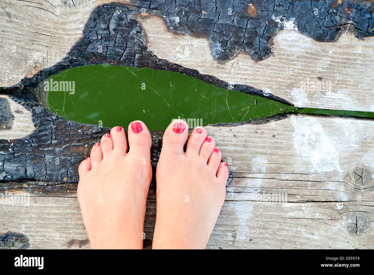 View from above on the bare feet and toes Stock Photo - Alamy