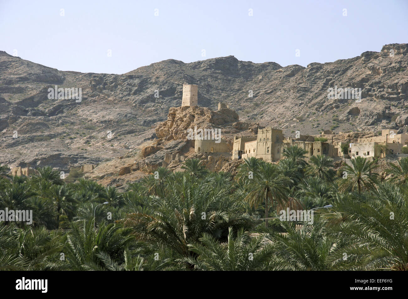 Oman Wachturm Arabische Halbinsel Naher Osten Sultanat Haja Gebirge ...