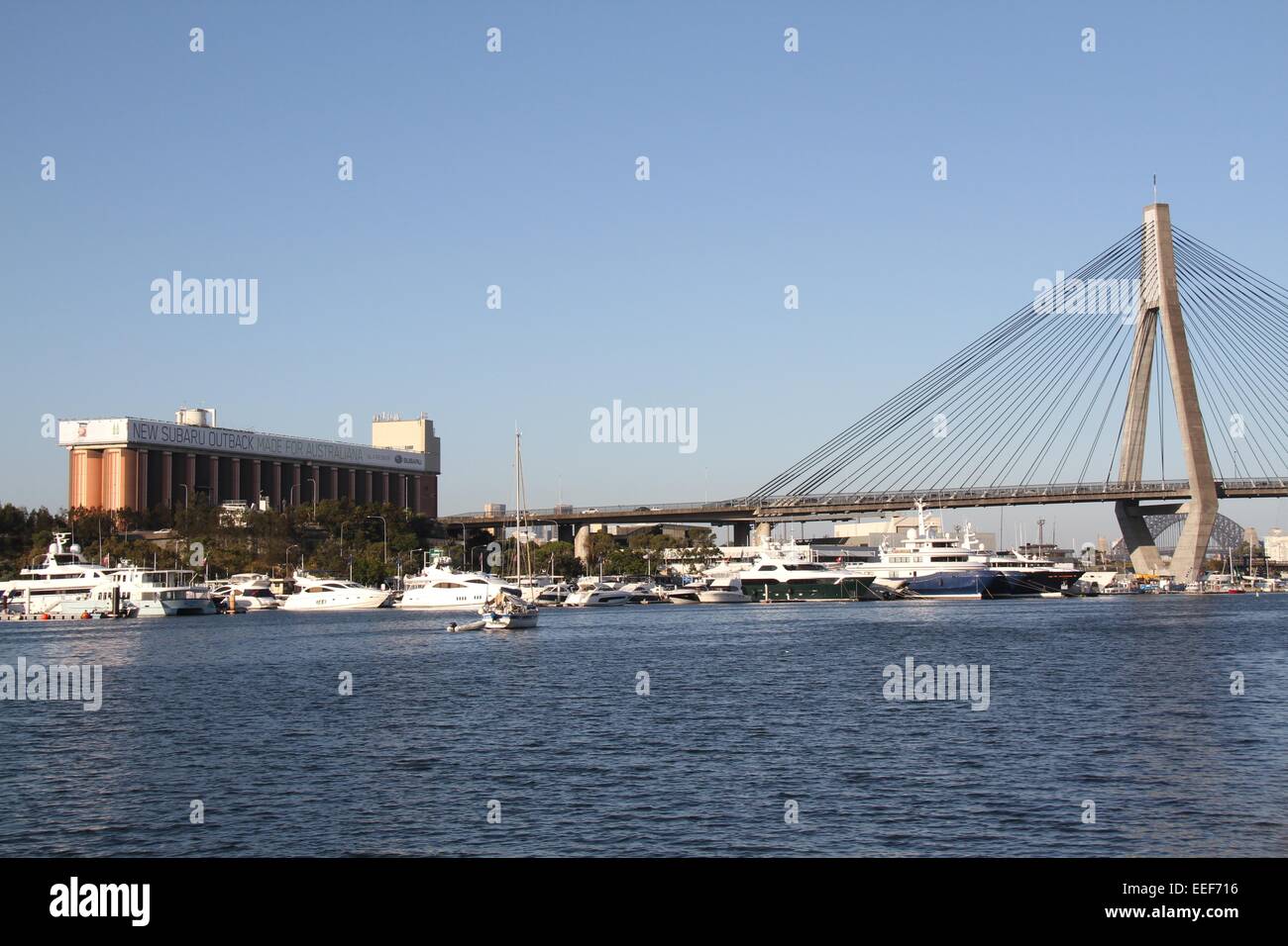 The ANZAC Bridge just before sunset – Glebe, Sydney, Australia Stock ...