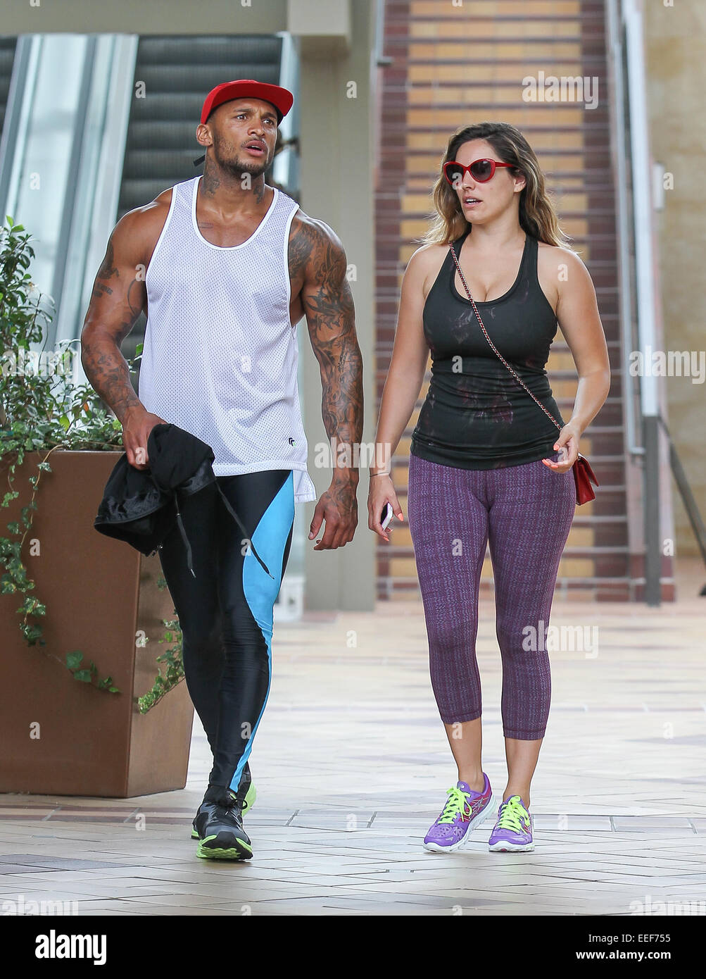 Kelly Brook and fiancé David McIntosh leave a gym in West Hollywood ...