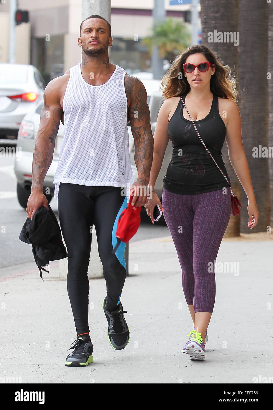 Kelly Brook and fiancé David McIntosh leave a gym in West Hollywood ...