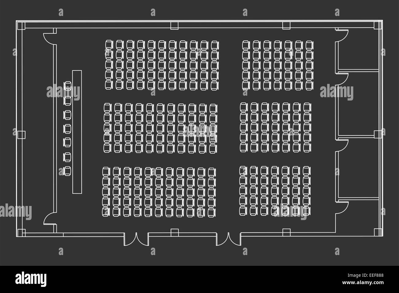Architectural Vector Of Standard Meeting And Presentation Room On ...