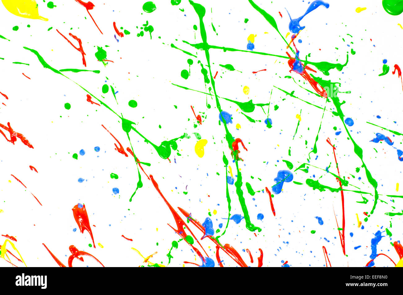 multicolored paint splash on white background Stock Photo - Alamy
