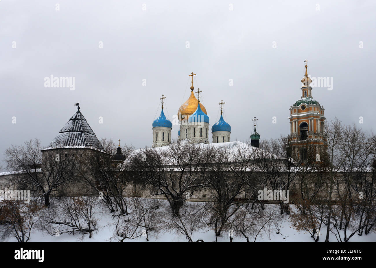 Beautiful scenery on Orthodox Churches in Novospassky monastery Stock ...