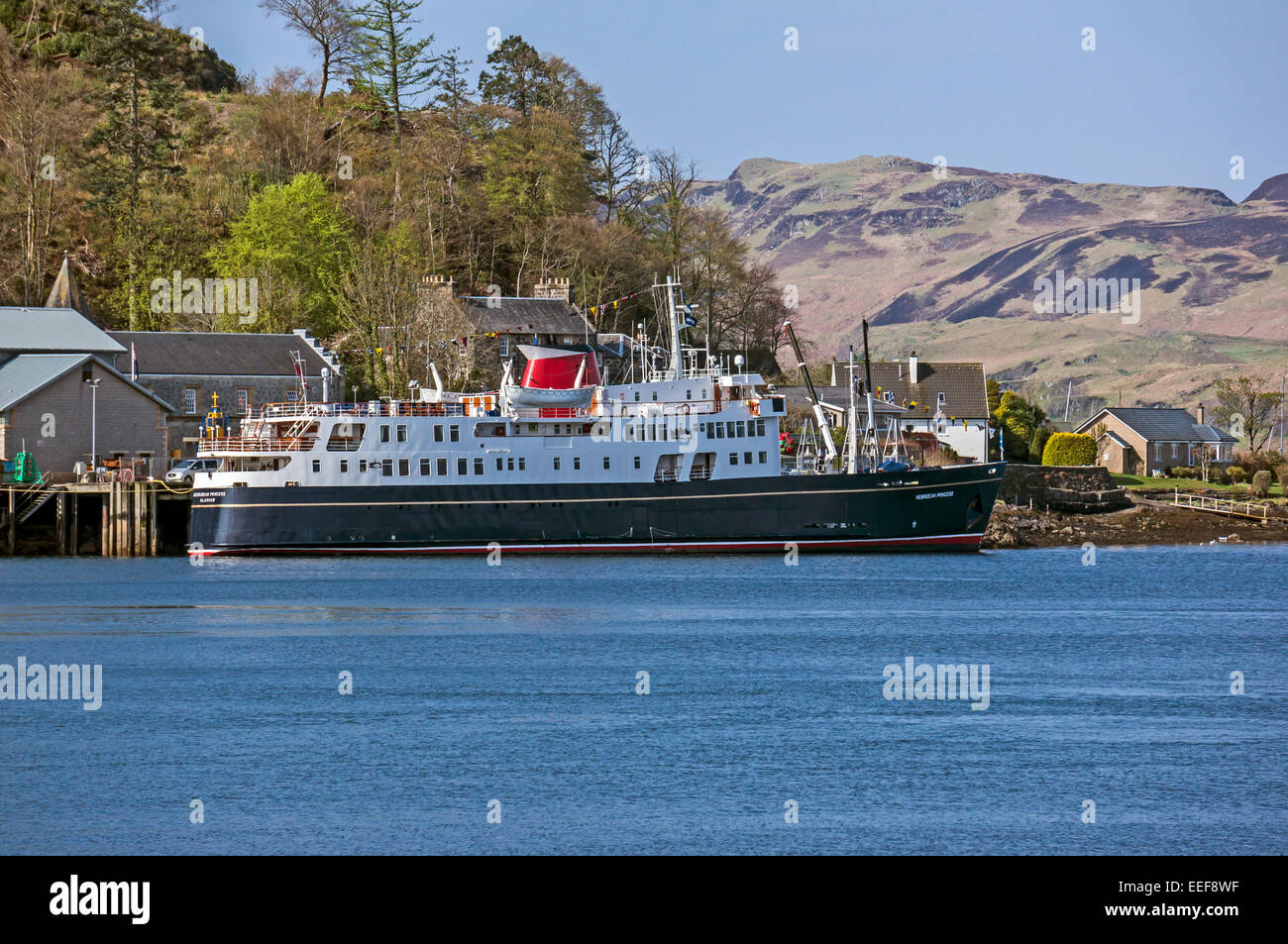 Hebridean Princess cruise ship moored in Oban harbour Scotland to tale ...