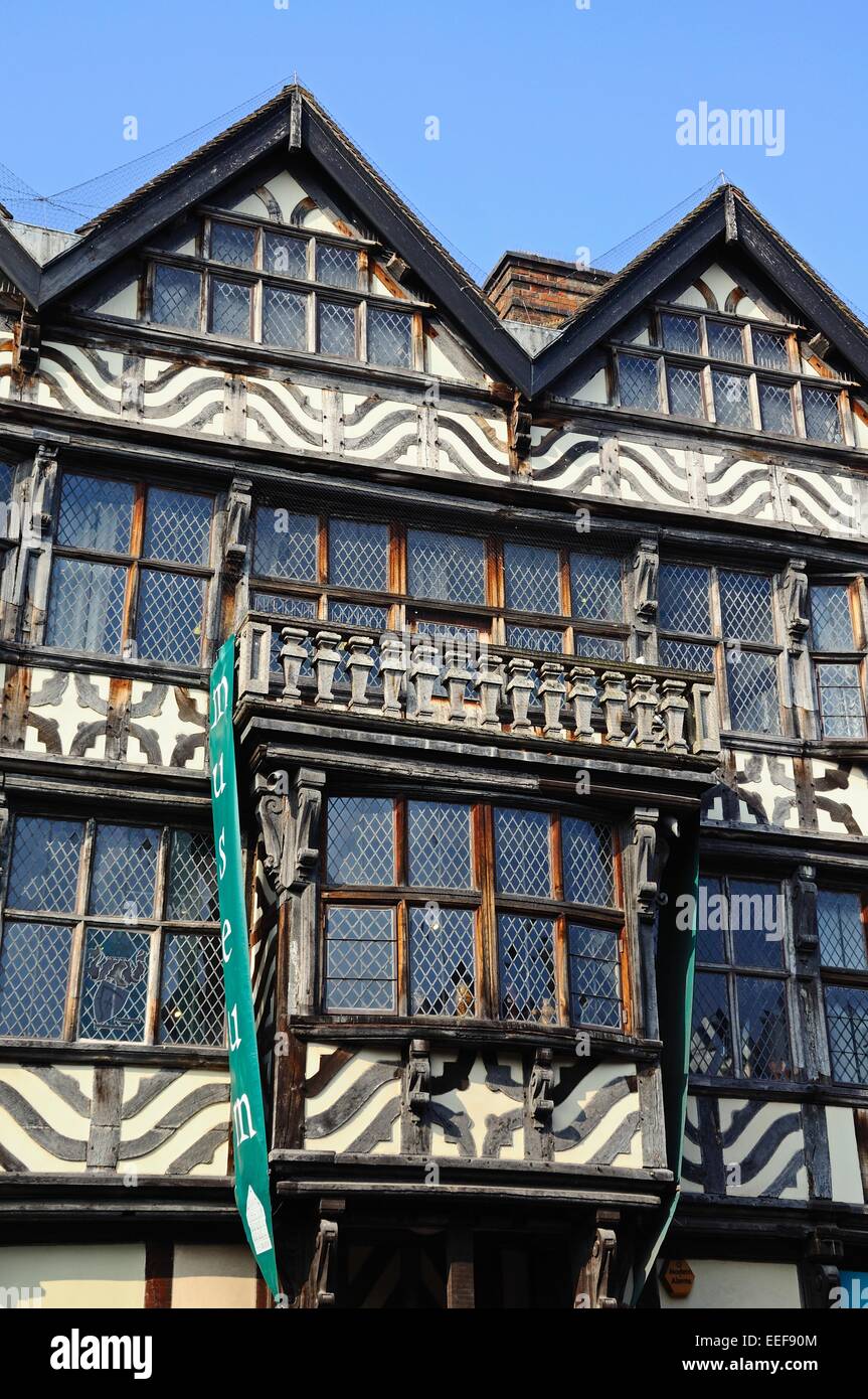 Balcony on the front of The Ancient High House along Greengate Street ...