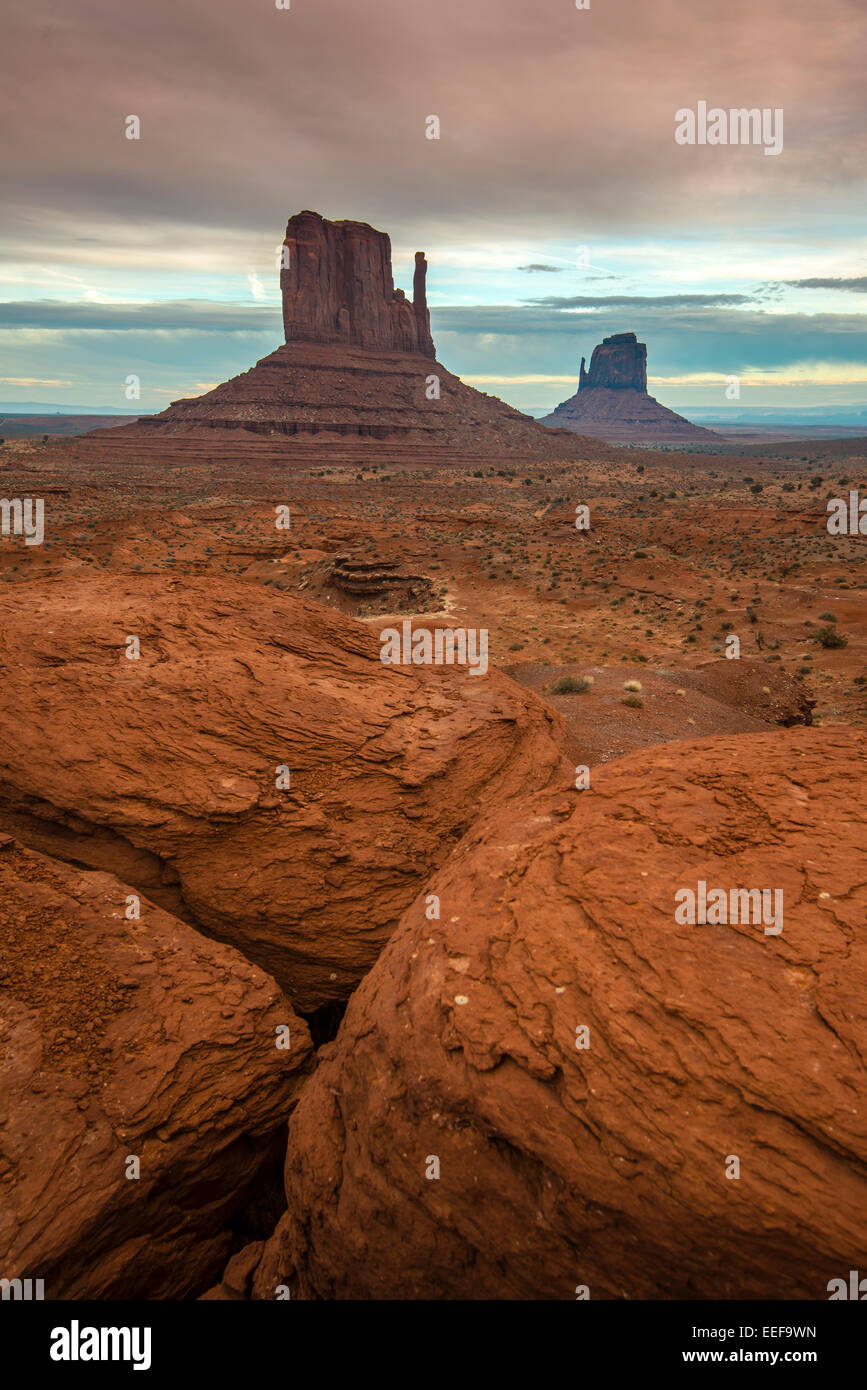 West Mitten Butte and Merrick Butte, Monument Valley Navajo Tribal Park ...