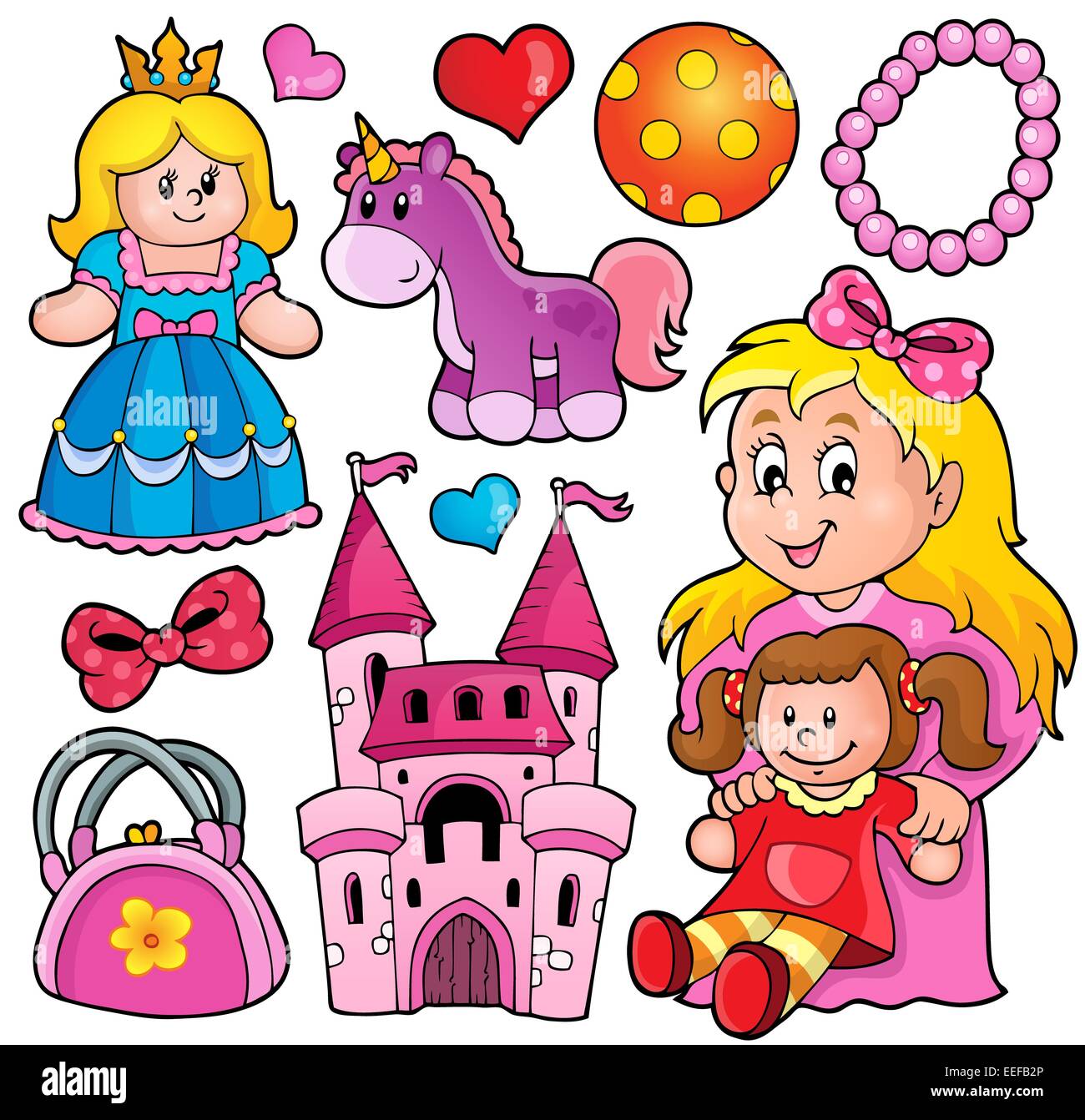 Collection with toys theme 1 - picture illustration Stock Photo - Alamy