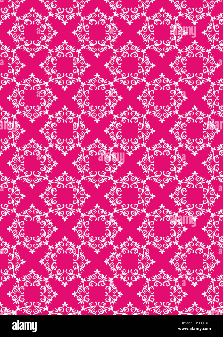 Crimson background with white floral pattern Stock Photo - Alamy