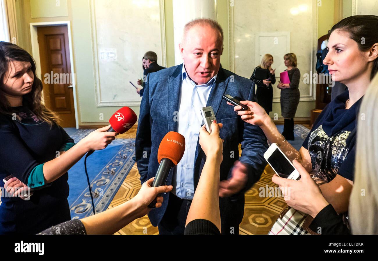 Kiev, Ukraine. 16th Jan, 2015. People's Deputy of Ukraine Viktor Chumak ...