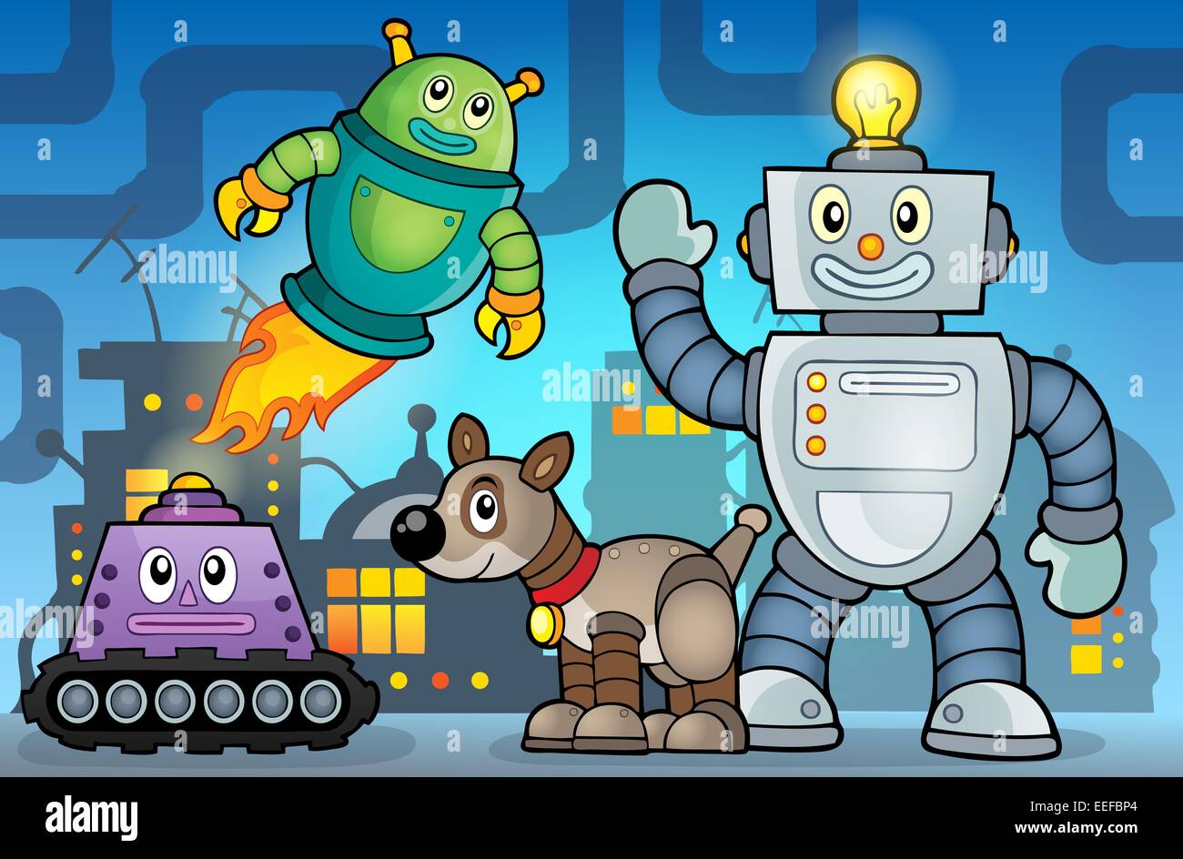 Robot theme image 6 - picture illustration Stock Photo - Alamy