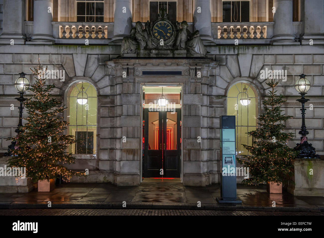 Somerset House, London at night side entrance Stock Photo - Alamy