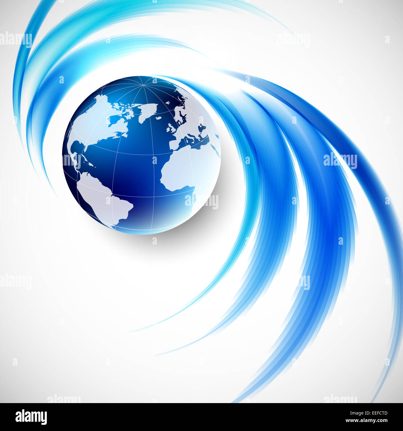 Abstract soft blue wave background with globe Stock Photo - Alamy