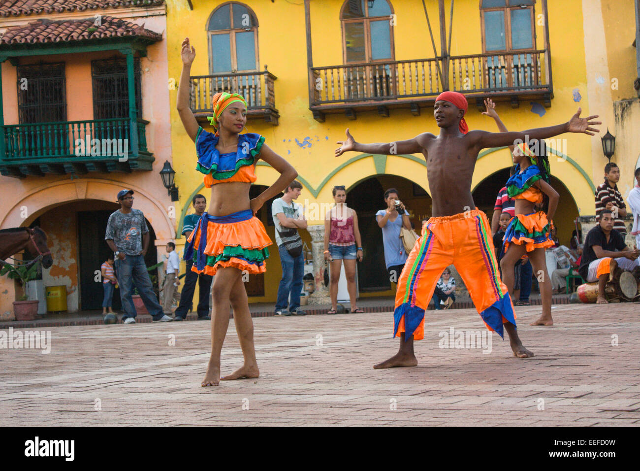 Traditional Mapele dancing in Cartagena's Old Town, Colombia Stock ...