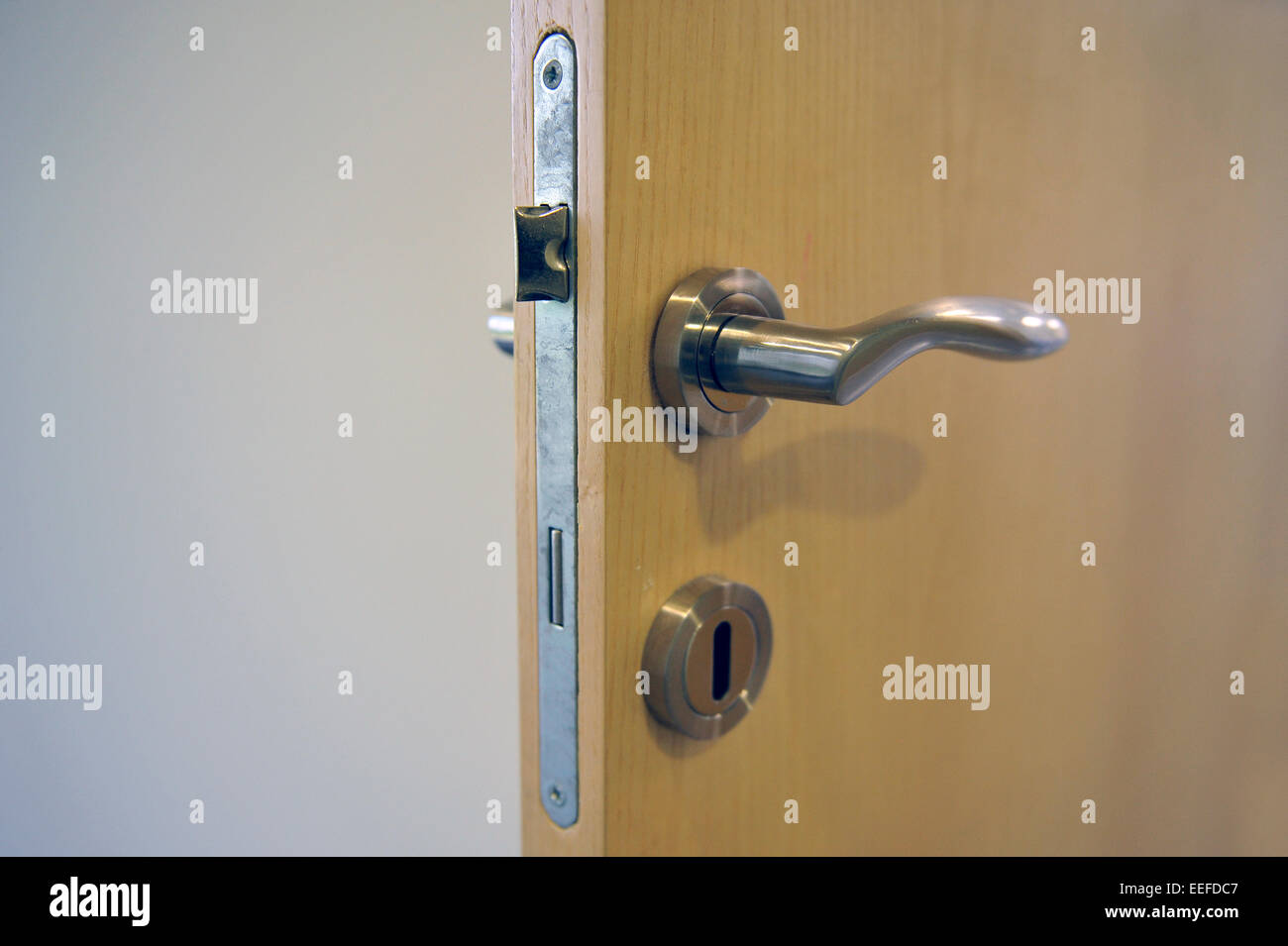 Detail Of yellow Wooden Door Handles Stock Photo - Alamy