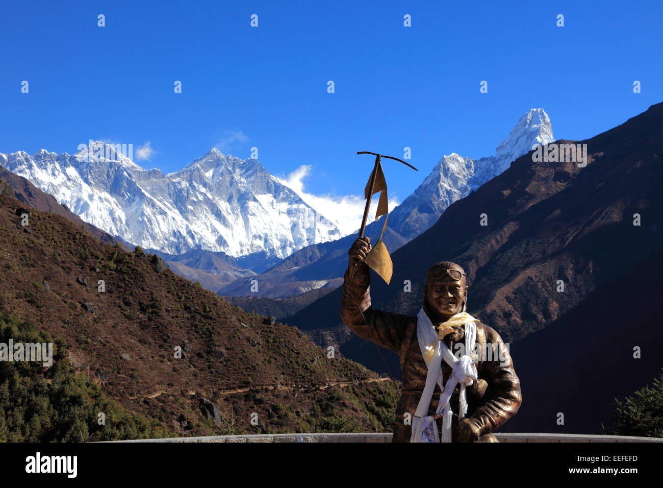Sherpa Tenzing Norgay memorial Stupa, Namche Bazar village, Everest ...