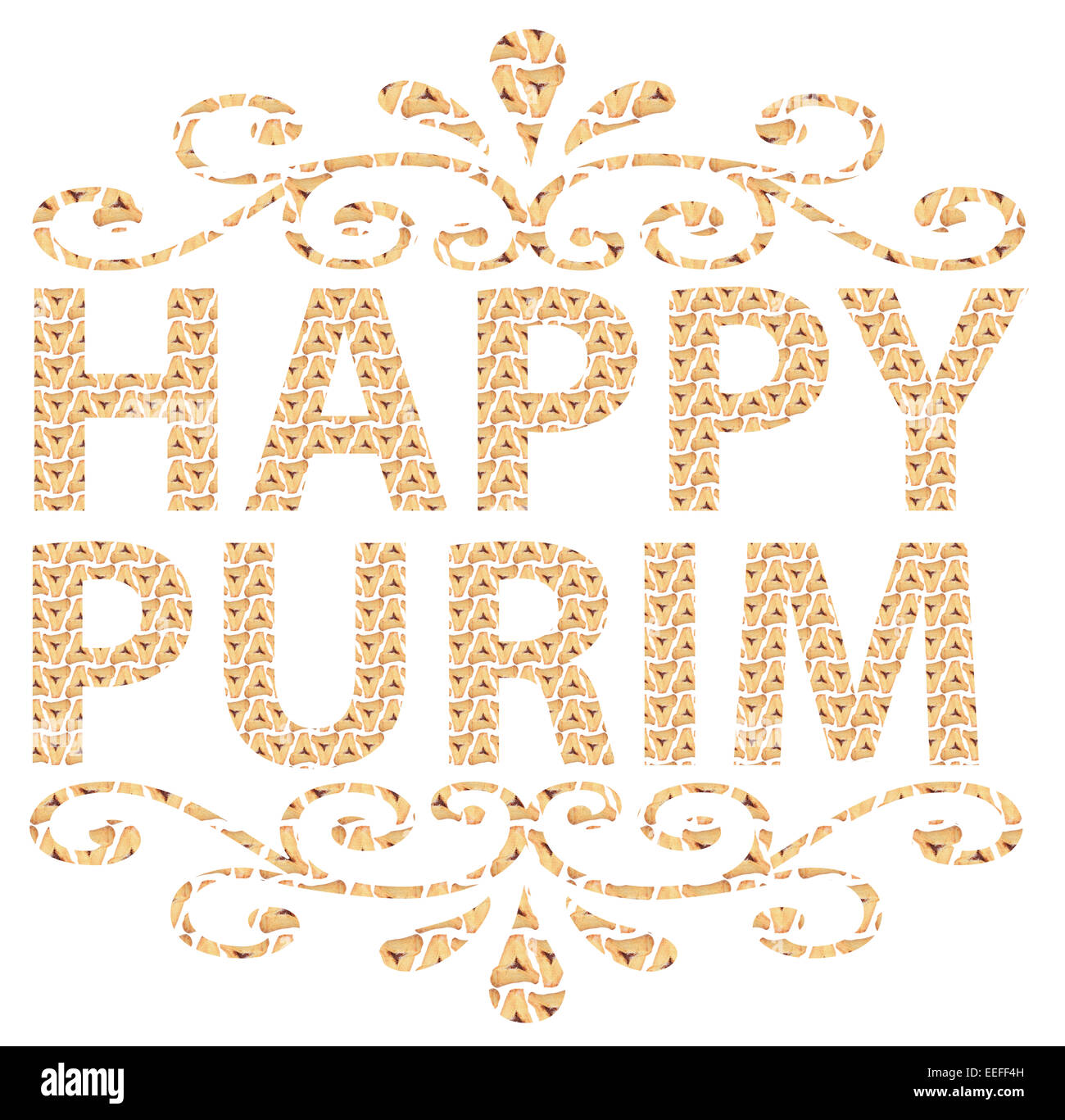 Traditional Jewish holiday - Happy Purim written in English with ...