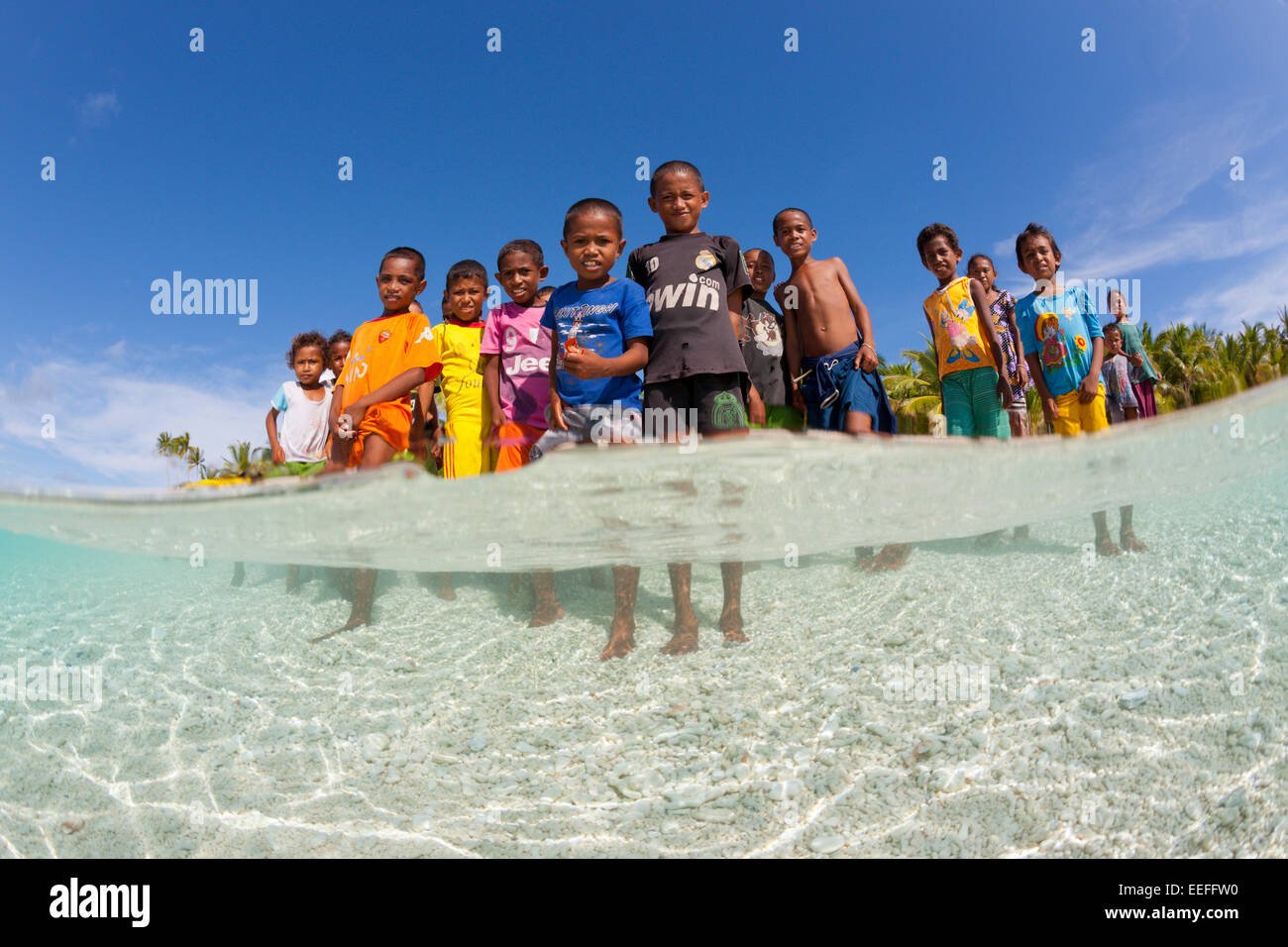 Children of Fadol Island, Kai Islands, Moluccas, Indonesia Stock Photo ...