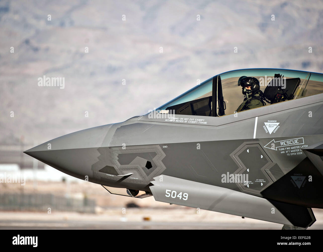 A US Air Force Capt. Brent Golden taxis a F-35A Lightning II fighter ...