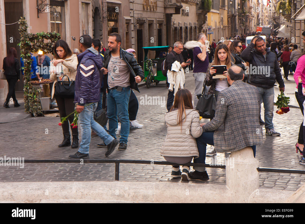 Swarms of tourists on the streets of Rome Stock Photo - Alamy
